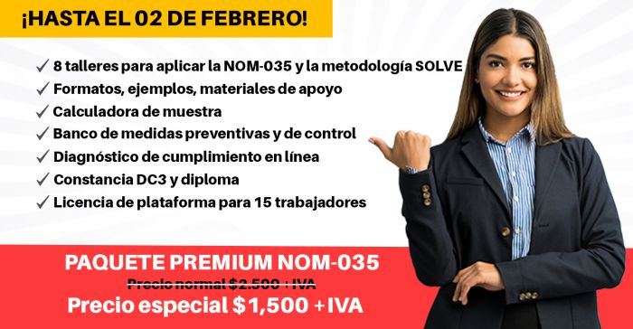 PAQUETE PREMIUM de “Formación para la Aplicación de la NOM-035 STPS y la metodología SOLVE ...