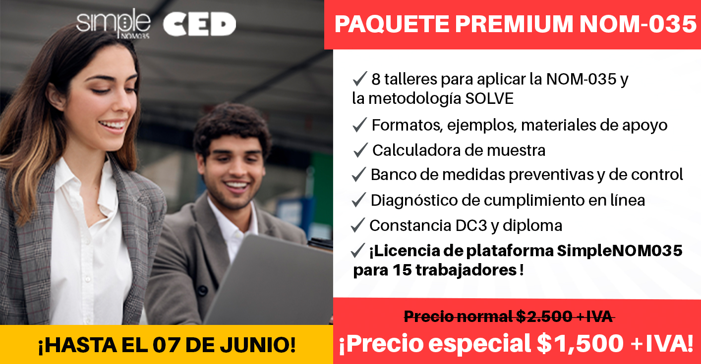 CURSO PREMIUM de “Formación para la Aplicación de la NOM-035 STPS y la metodología SOLVE ...